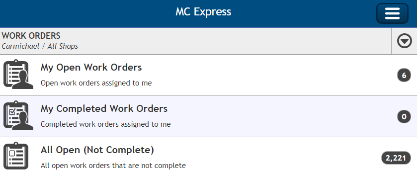 MC Express basic navigation