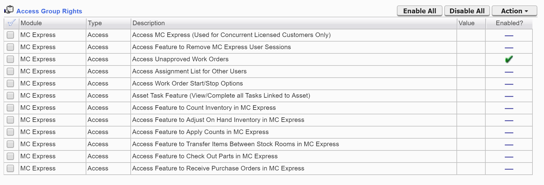 MC Express system administration