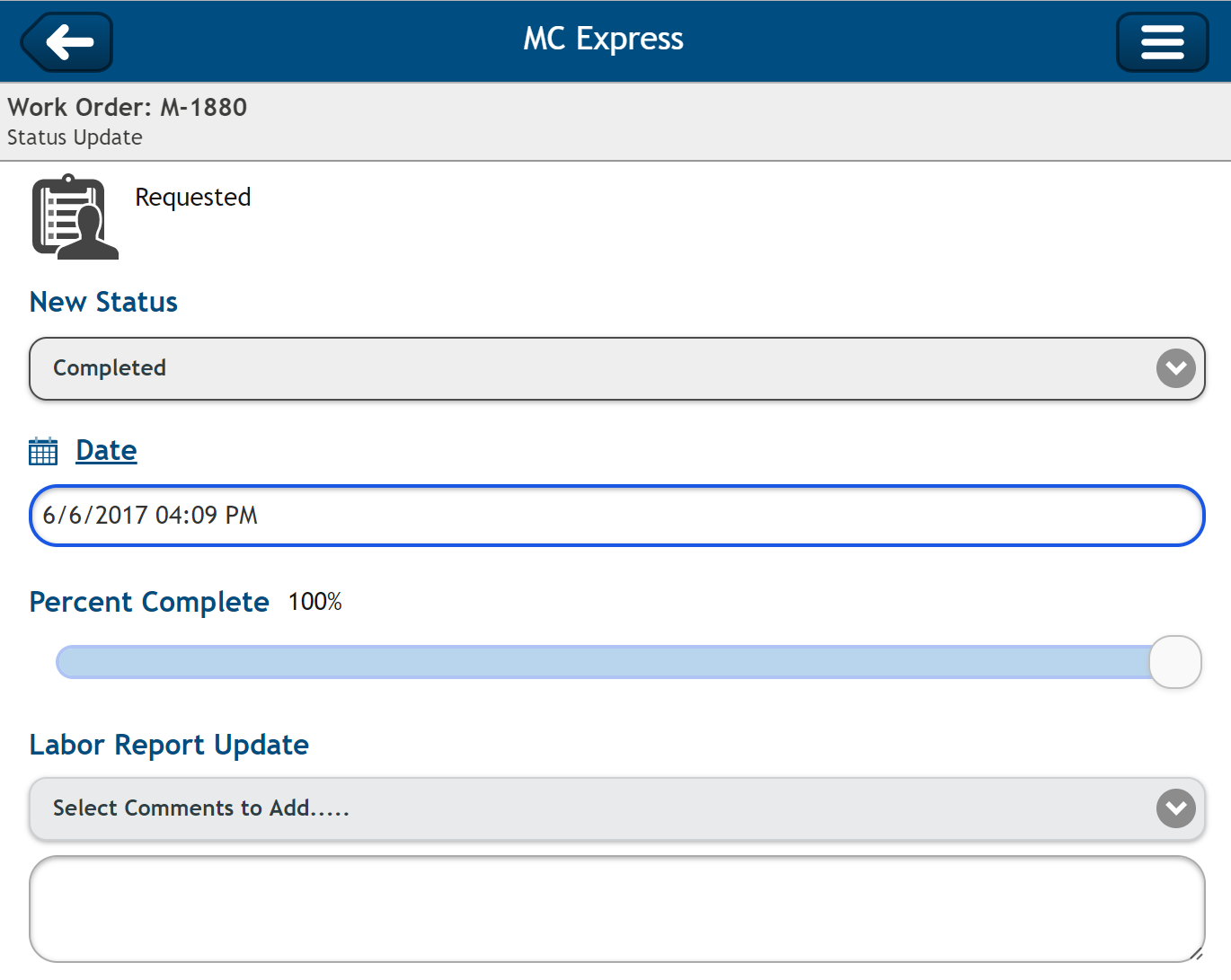 MC Express work orders