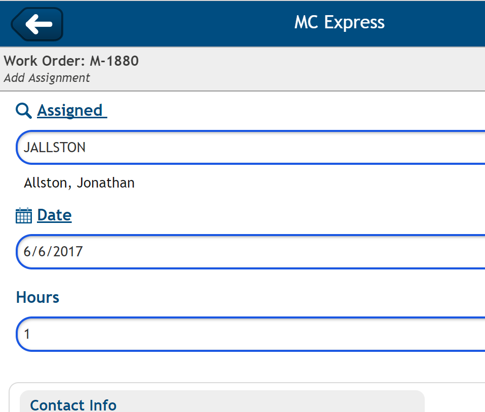 MC Express work orders